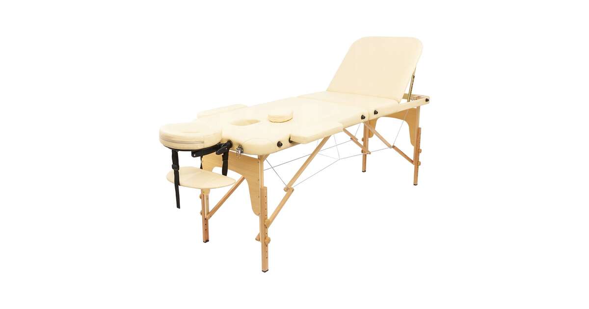 Drewniany stół do masażu z regulacją wysokości - stabilna konstrukcja ...