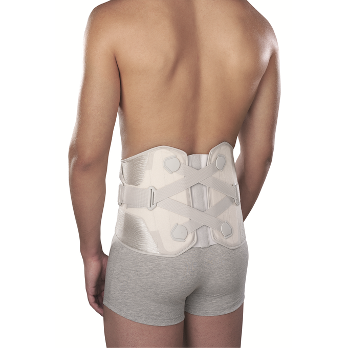 Niska orteza lędźwiowo-krzyżowa z systemem pasów dociągowych - dobra stabilizacja dolnej części ...
