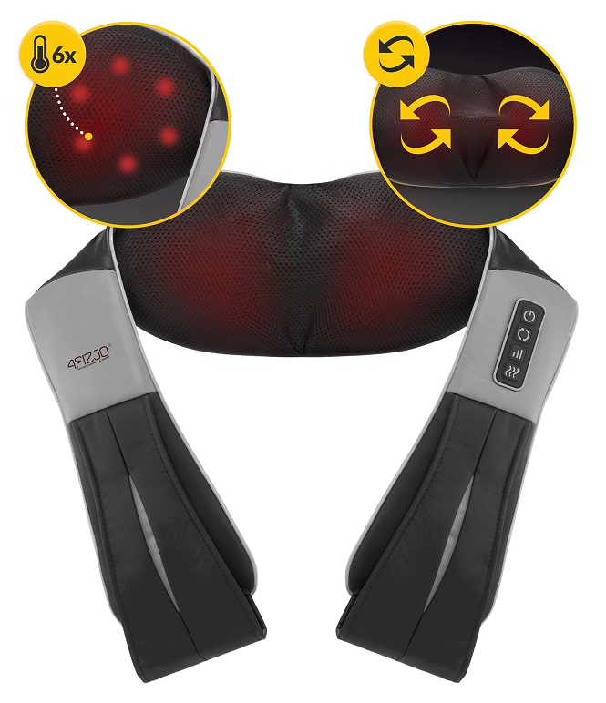 Bezprzewodowy masażer szyi i karku z wygodnymi uchwytami - pas masujący ...