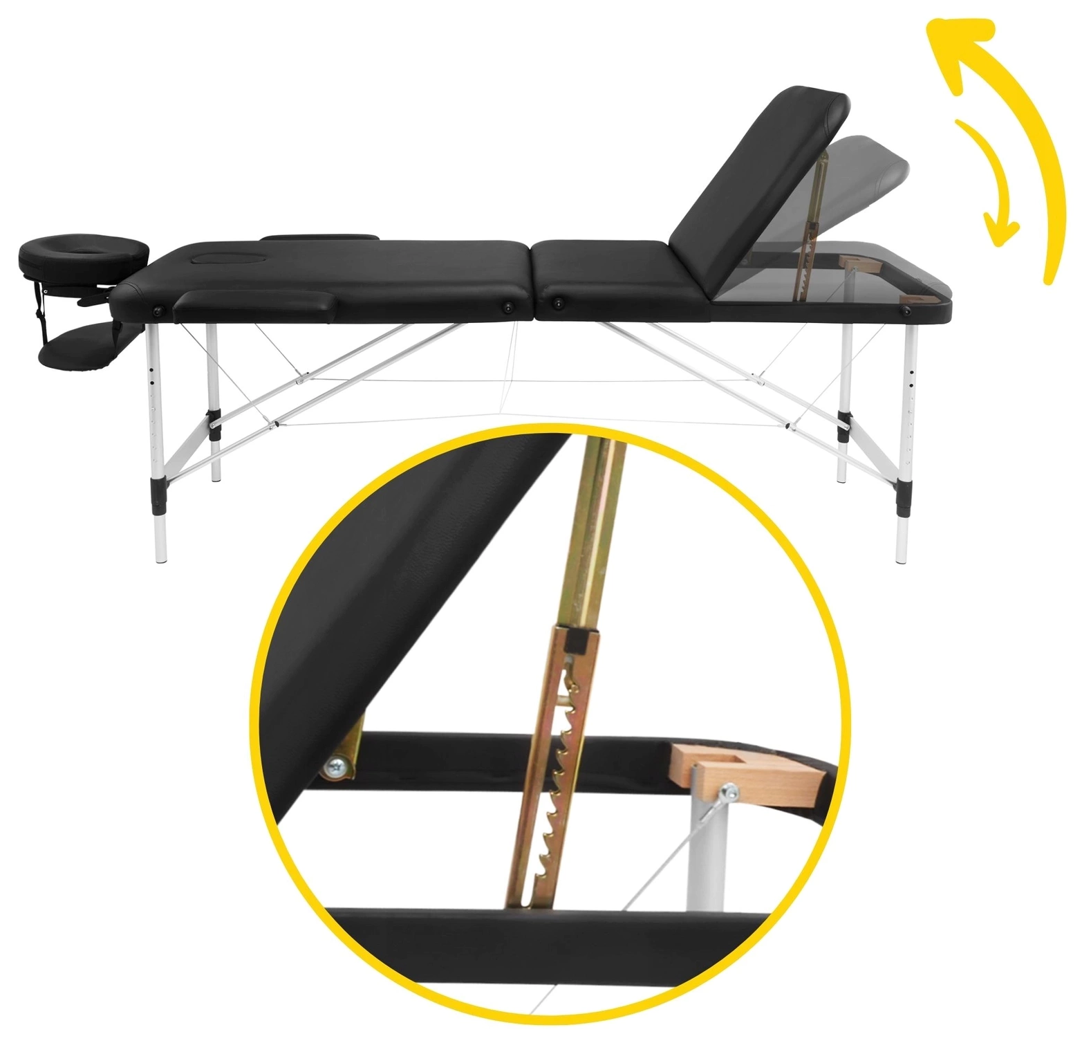 Stół do masażu i rehabilitacji 60 cm z regulacją blatu - przenośny stół ...