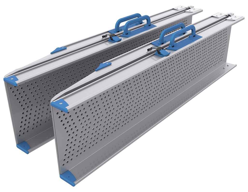 Zestaw 2 aluminiowych ramp podjazdowych - 2-częściowe rampy składane do ...